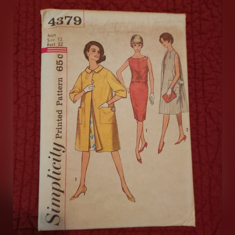 Vintage 1962 Simplicity Sewing Pattern 4379 Size 12 C… - Gem